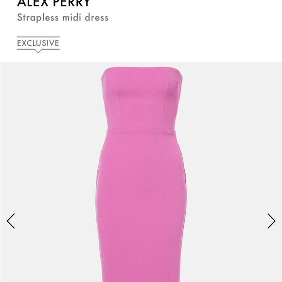 Alex Perry | Dresses | Alex Perry Pink Strapless Midi Dress | Poshmark